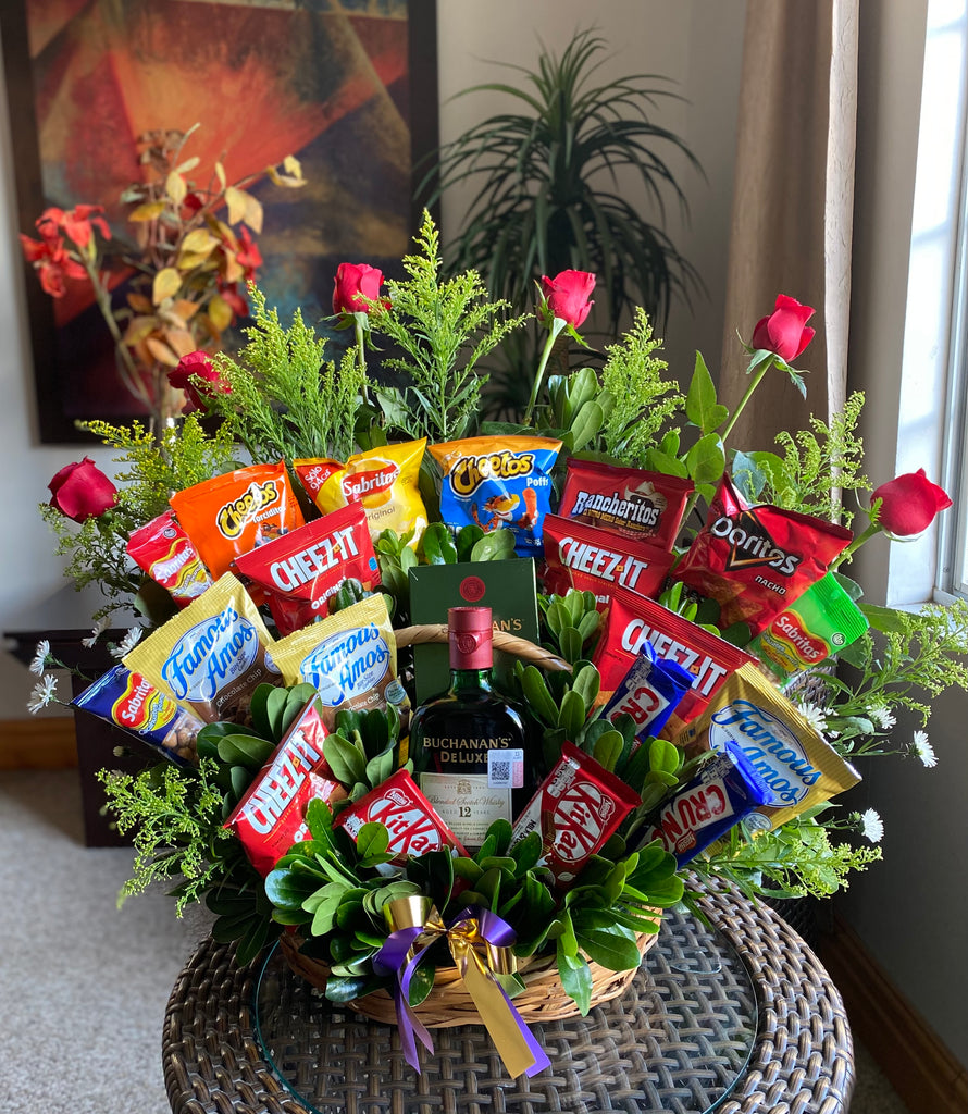 Floreth - Canasta Botanera Flowers Whisky – Floreria Floreth